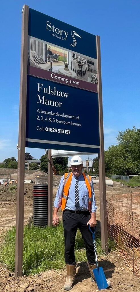 Fred Story breaks the ground at Fulshaw Manor in Wilmslow, Cheshire